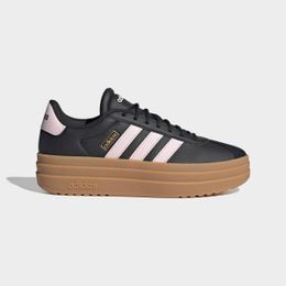 Damen Plateausneaker "VL COURT BOLD", adidas Sportswear, Gr. 38,5, schwarz, Leder, Synthetik, Schuhe