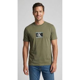 Calvin Klein Herren T-Shirt &raquo;SS 30s E SPRTSWR 3 G&laquo; mit Logo-Print gr&uuml;n XXL