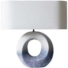 Salesfever Tischleuchte &raquo;Keramik&laquo; E27 1 Stk. mit handbemalter Keramik-Basis blau 1, H: 55cm, 1 Stk.