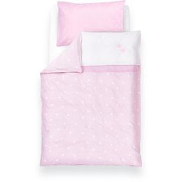 Tr&auml;umeland Babybettw&auml;sche &raquo;kuschelweiche Bettw&auml;sche Krone&laquo; 2 Stk. rosa Jersey, Obermaterial: 100% Baumwolle B/L: 100cm x 135cm, 1 Stk., 1 Stk., Jersey, B/L: 60cm