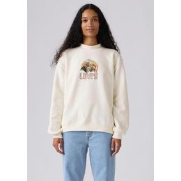 Levi's LEVI'S Damen Sweater "GR COLLINS MOCKNE", beige, Gr. S, bedruckt, Sweatware, Obermaterial: 88% Baumwolle, 12% Polyester, Sweatshirts, mit Frontprint
