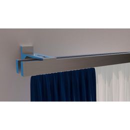 Indeko Gardinenstange &raquo;Bern&laquo; 2 l&auml;ufig-l&auml;ufig Wunschma&szlig;l&auml;nge Innenlauf Komplett-Set inkl. Gleitern und Montagematerial silber Aluminium B/L: 190cm, 1 