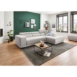 Die PlanBar Ecksofa &raquo;MP-IN15053 L-Form schmaler Schenkel&laquo; wahlweise mit Kopfteilverstellung und manueller Vorziehbank beige 88% Polyester; 12% 