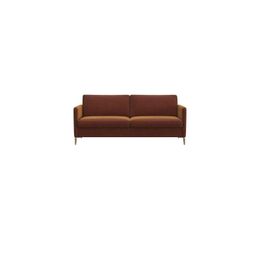 FLEXLUX 2,5-Sitzer &raquo;Fiore, super bequem durch Kaltschaum im Sitz&laquo; schmale Armlehnen, F&uuml;&szlig;e Alu+ Eiche braun 100% Polyester B/H/T: 181cm x 85cm x 92cm, 