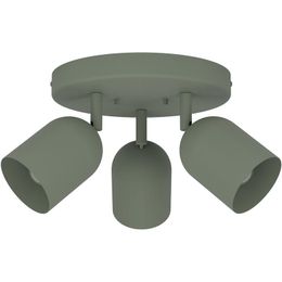 Eglo Deckenspot &raquo;TILSTON Spotlampe - Stahl - E14 - 3X40W - IP20&laquo; E14 1 Stk. Deckenlampe, Deckenstrahler, Strahler, H21 x &Oslash;25 cm gr&uuml;n 3, &Oslash; 25cm H: 21cm