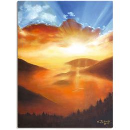Artland Leinwandbild &raquo;Erwachen in der Natur&laquo; Bilder vom Sonnenuntergang & -aufgang 1 Stk. tlg. auf Holzrahmen gespannt orange Leinwand B/H/T: 60cm x 80cm, 