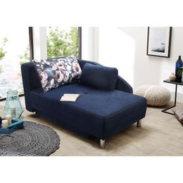 Jockenh&ouml;fer Recamiere &raquo;Roy, B: 149 cm, Liegefl. 84x200 cm&laquo; mit Schlaffunktion, Bettkasten & Zierkissen, Federkern blau Struktur (57% Polypropylen, 42% Polyester);