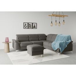 Sit & More sit&more Ecksofa &raquo;Sinatra L-Form&laquo; optional mit Kopfteilverstellung und Armteilfunktion grau 100% Polyester B/H/T: 251cm x 85cm x 231cm, Luxus-