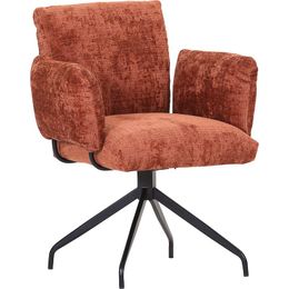 GUTMANN FACTORY Esszimmerstuhl () 1 Stk. orange Polyester B/H/T: 68cm x 88cm x 66cm, 1 Stk., Chenille meliert