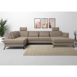 Sit & More sit&more Wohnlandschaft &raquo;Olsen U-Form&laquo; inklusive Sitztiefenverstellung, optional Schlaffunktion, 15cm hoch grau 98% Polyester 2%Polyamid B/H/T: 335cm 