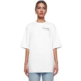Trueprodigy Damen Oversize-Shirt "Marin F Logo Print Oversized Rundhals", wei&szlig;, Gr. XL, Obermaterial: 100% Baumwolle CO., Shirts