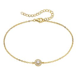 Bruno Banani Damen Armband &raquo;Schmuck Geschenk Silberarmband gelbgoldfarben vergoldet&laquo; mit Zirkonia (synth.) gold 24cm, Silber 925 (Sterlingsilber)