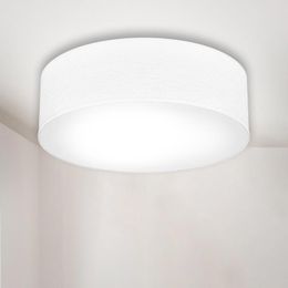 B.K.LICHT Deckenleuchte E27 Deckenlampe, Textilschirm, Wohnzimmer, Schlafzimmer, wei&szlig;, E27 wei&szlig; 1, &Oslash; 30cm H: 10cm