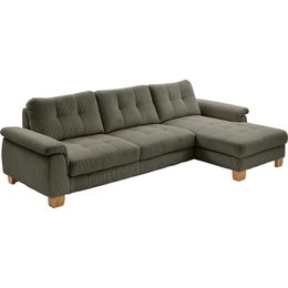 Die PlanBar Ecksofa &raquo;PP-LA19101 L-Form, Breite 316 cm&laquo; wahlweise mit Schlaffunktion und verstellbaren Kopfst&uuml;tzen, in Cord grau 88% Polyester;12% 
