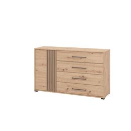 Home Affaire Kommode &raquo;Ascalon Sideboard, Breite 138 oder 93 cm, mit ABS Schutzkanten&laquo; 3D Optik durch Lamellen/ Paneele, FSC-zertifizierter 