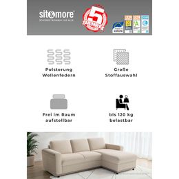 Sit & More sit&more Polsterhocker &raquo;Cordoba&laquo; modernes Design beige 100% Polyester B/H/T: 92cm x 46cm x 63cm, Soft clean