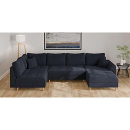 Home Affaire Wohnlandschaft &raquo;CHARRE U-Form mit Ottomane, Ma&szlig;e B/T/H: 310/161/81 cm&laquo; feine Steppung, lose R&uuml;cken- und Zierkissen, auch in Cord und 
