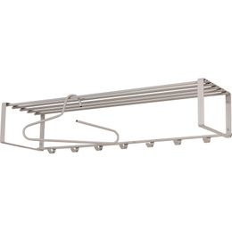 SPINDER DESIGN Garderobenleiste &raquo;REX&laquo; Wandgarderobe aus Stahl mit Hutablage und 5 bzw. 7 Haken grau Stahl B/H/T: 100cm x 19cm x 29cm