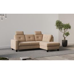 OTTO home Ecksofa &raquo;Varese&laquo; wahlweise mit Schlaffunktion und Bettkasten braun 100% Polyester B/H/T: 226cm x 91cm x 170cm, Luxus-Microfaser ALTARA 
