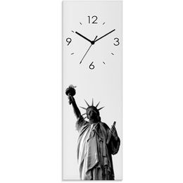 Artland Wanduhr &raquo;Freiheitsstatue - New York&laquo; wahlweise mit Quarz- oder Funkuhrwerk, lautlos ohne Tickger&auml;usche schwarz B/H/T: 20cm x 60cm x 1,8cm, Quarzuhr