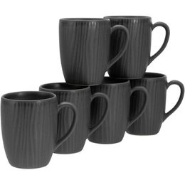 Creatable Becher &raquo;Vesuvio Black&laquo; 300 ml, 6-teilig schwarz Steinzeug 300ml, 6 Stk.