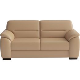 Sit & More sit&more 2-Sitzer &raquo;Montego&laquo; mit Federkern beige B/H/T: 166cm x 88cm x 90cm, NaturLEDER Stoff