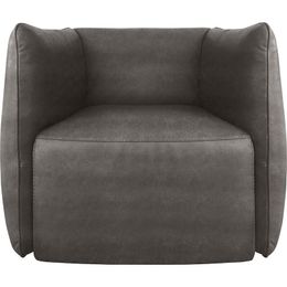 Egoitaliano Sessel &raquo;Ludo Loungesessel, Designsessel, Clubsessel, elegant und zeitlos&laquo; mit tollem Sitzkomfort, Solit&auml;rsessel grau Luxus-Micofaser Lederoptik (100% 