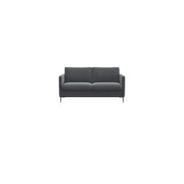 FLEXLUX 2-Sitzer &raquo;Fiore&laquo; schmale Armlehnen, Kaltschaum, F&uuml;&szlig;e Alu+ Eiche grau 100% Polyester B/H/T: 149cm x 85cm x 92cm, Velvet