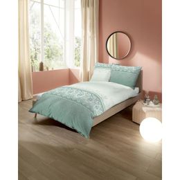 Kaeppel Bettw&auml;sche &raquo;Deluxe&laquo; 2 Stk. Paisleymuster gr&uuml;n Mako-Satin, Obermaterial: 100% Baumwolle B/L: 155cm x 220cm, 1 Stk., 1 Stk., Mako-Satin, B/L: 80cm x 