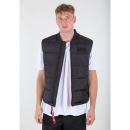 Herren Funktionsweste "Puffer Vest", schwarz, Gr. L, Alpha Industries, Obermaterial: 100% Polyester. Futter: 100% Polyester. F&uuml;llung: 100% Polyester,