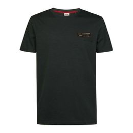 Herren T-Shirt, schwarz, Gr. XXXL, PETROL INDUSTRIES, meliert, Jersey, Obermaterial: 100% Baumwolle, Shirts, Gestickte Applikation