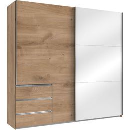 wimex Schwebet&uuml;renschrank &raquo;Level by fresh to go&laquo; mit Glast&uuml;r braun B/H/T: 250cm x 236cm x 65cm, Schubladen: 3 Stk. T&uuml;ren: 2 Stk.