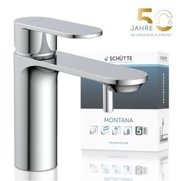 Sch&uuml;tte Waschtischarmatur &raquo;MONTANA&laquo; Wasserhahn Ablaufgarnitur Exzenter Energiesparende Cold-Start-Funktion grau B/H/T: 16cm x 14,5cm x 4,5cm, Einhebel 