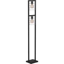 Eglo Stehlampe &raquo;JUBILY&laquo; E27 1 Stk. Stehleuchte in schwarz aus Stahl - exkl. E27 - 2X40W schwarz H: 145,5cm, 1 Stk.