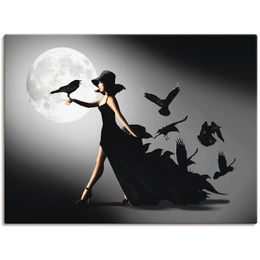 Artland Wandbild &raquo;Die Frau mit den Raben&laquo; Animal Fantasy 1 Stk. tlg. als Alubild, Leinwandbild, Poster in verschied. Gr&ouml;&szlig;en schwarz B/H/T: 80cm x 60cm, 