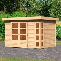 Karibu Gartenhaus &raquo;Nordsee 4&laquo; beige Holzwerkstoff ohne Fu&szlig;boden, ohne Dacheindeckung