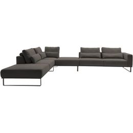 Musterring Ecksofa &raquo;JustB! PM100 bequem, modern, elegant und viel Platz, bodenfrei&laquo; mit Zwischenhocker, wahlweise mit Funktion und Kissen, Ma&szlig;e 290 x 308 grau 85