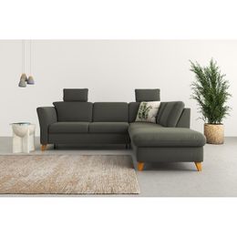 Home Affaire Ecksofa &raquo;Trelleborg L-Form&laquo; Federkern-Polsterung, wahlweise mit Schlaffunktion und Stauraum grau 100% Polyester B/H/T: 252cm x 86cm x 