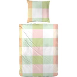 Primera Bettw&auml;sche &raquo; Renforce-Bettw&auml;sche Candy Blocks&laquo; 2 Stk. mit einem bunten Karo-Muster gr&uuml;n Renforc&eacute;, Obermaterial: 100% Baumwolle B/L: 155cm x 220cm, 1 
