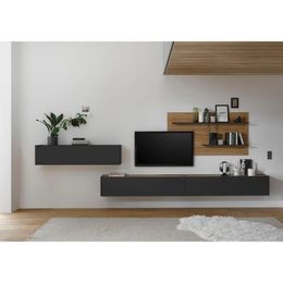 Home Affaire Wohnwand &raquo;City/Giron, moderne Anbauwand, Komplettset in vielen Farben verf&uuml;gbar&laquo; Set, 4 Stk. tlg. grau Holzwerkstoff B/H/T: 400cmcm x 