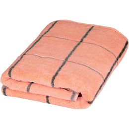 Ross Duschtuch &raquo;&Uuml;berkaro 9032&laquo; 100% Baumwolle, kariert, in modischen Karo Farben orange Frottier, Baumwolle B/L: 75cmx140cm, 1 Stk., Vierecke W&uuml;rfel, 