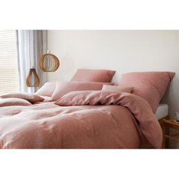 Elegante Bettw&auml;sche &raquo;Breeze&laquo; 2 Stk. angenehmes Hautgef&uuml;hl orange Halbleinen, Obermaterial: 50% Baumwolle, 50% Leinen B/L: 135cm x 200cm, 1 Stk., 1 Stk., 