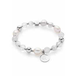 Leonardo Damen Leonardo Edelstahlarmband &raquo;Hope IIV Darlin's&laquo; mit Kristallperle, S&uuml;&szlig;wasserzuchtperle, Glasperle silber 16,5cm, Edelstahl Perlen
