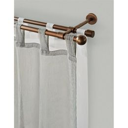 Garesa Gardinenstange &raquo;BOLTI&laquo; &Oslash; 16 mm 2 l&auml;ufig-l&auml;ufig Wunschma&szlig;l&auml;nge Vorhanggarnitur, verl&auml;ngerbar, Wandmontage, ohne Ringe braun Metall B/L: 220cm &Oslash; 