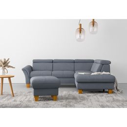 Home Affaire Ecksofa &raquo;Lindgren L-Form&laquo; wahlweise mit TV-Funktion, Stauraum und Kopfteilverstellung blau 100% Polyester B/H/T: 249cm x 84cm x 217cm, 