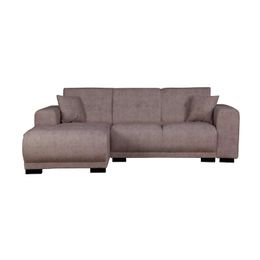 Home Affaire Ecksofa &raquo;Langeland L-Form&laquo; incl. 2 Zierkissen, Recamiere wahlweise links oder rechts grau 100% Polyester B/H/T: 234cm x 85cm x 163cm, 