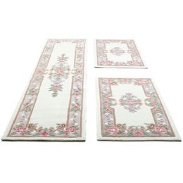 Theko Bettumrandung &raquo;Ming&laquo; H&ouml;he 14 mm 3 Stk. tlg. Bettvorleger, L&auml;ufer-Set, Pastell-Farben, florales Design beige Obermaterial: 100% Polyacryl B/L (