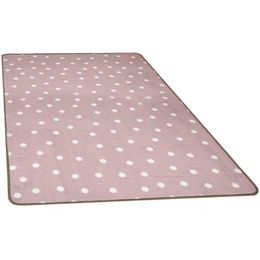 PRIMAflor-Ideen in Textil Kinderteppich &raquo;PUNTO, Made in Belgium&laquo; rechteckig 5 mm H&ouml;he Kurzflor, Motiv Punkte, Kinderzimmer rosa Polyamid B : 140cm 1 