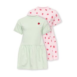 Only Mini Kleid M&auml;dchen Gr&ouml;&szlig;e 104 pastellgr&uuml;n / rosa / rot