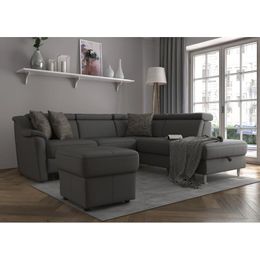 Sit & More sit&more Ecksofa &raquo;Freetown L-Form&laquo; inklusive Kopfteilverstellung und komfortablem Federkern grau B/H/T: 252cm x 84cm x 216cm, Luxus-Microfaser ALTARA 